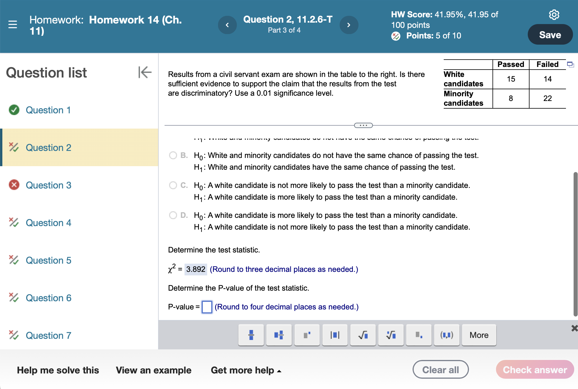 Solved ≡ Homework: Homework 14 (Ch. Question 2, 11.2.6-T HW | Chegg.com