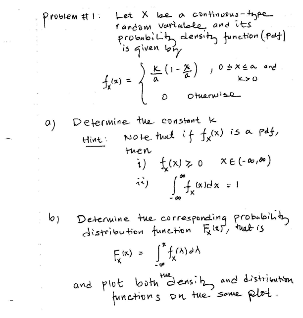 Solved roblem \# : Let x be a continuous-type random | Chegg.com