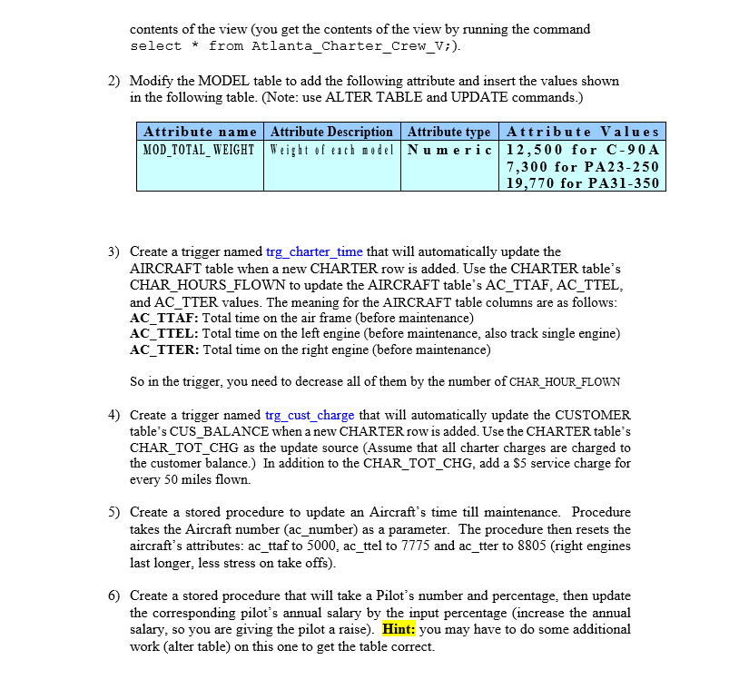 Solved Question 2: Triggers and Stored Procedures 100 SEL | Chegg.com