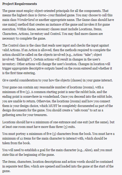 Solved Your Game The game you write for this assignment is | Chegg.com
