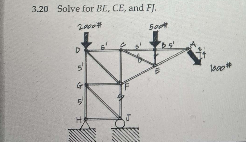 Solved 3.20 Solve for BE,CE, and FJ. | Chegg.com