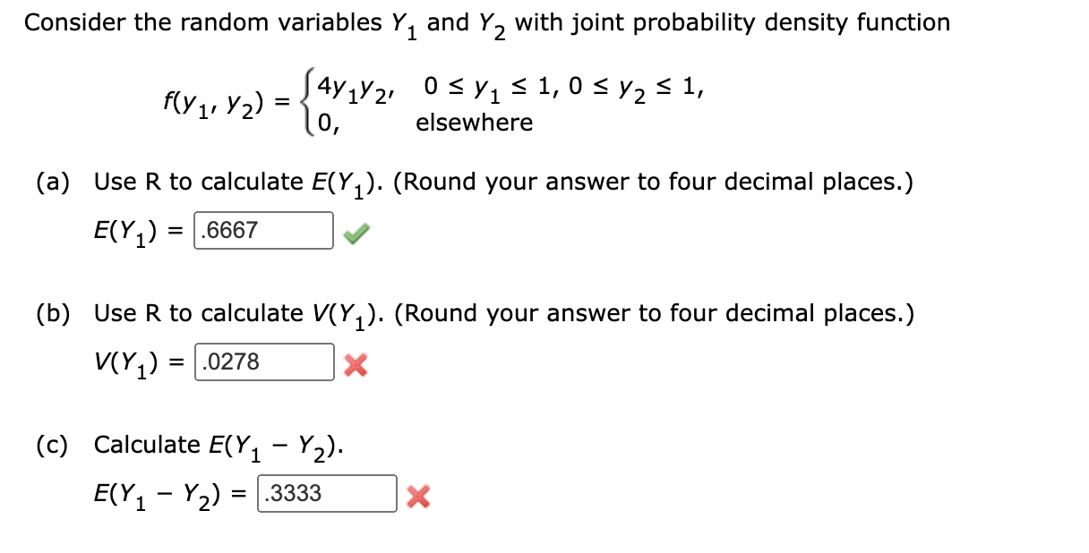 Solved Consider The Random Variables Y1 And Y2 With Joint 0647