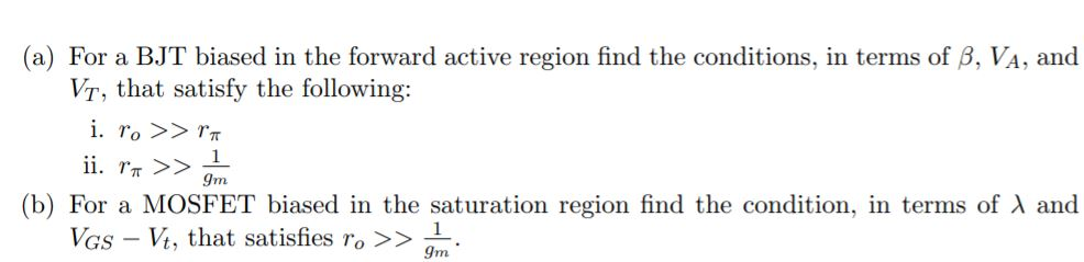Solved (a) For a BJT biased in the forward active region | Chegg.com