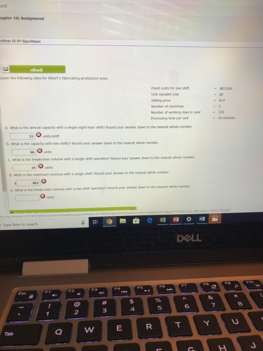 Solved ent apter 10: Assignment oblem 10-09 Alporithmic iven | Chegg.com