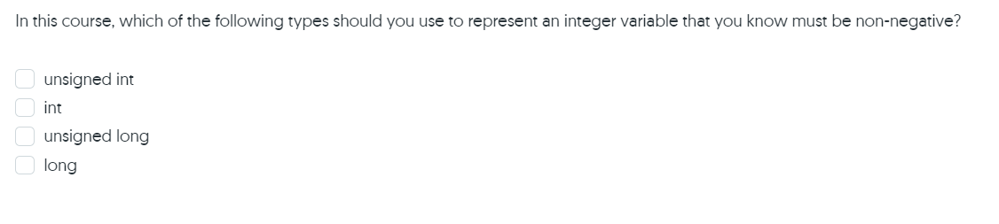 Solved In this course, which of the following types should | Chegg.com