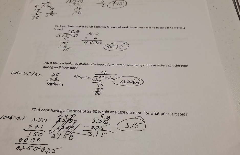 Solved Questions 75-77. I am checking to make sure that my | Chegg.com