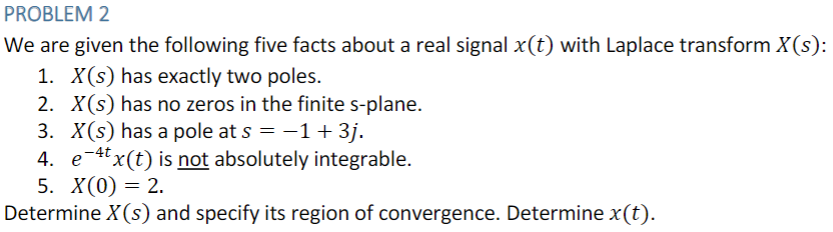 Solved PROBLEM 2 We are given the following five facts about | Chegg.com
