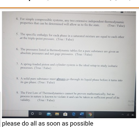 Solved 4. For simple compressible systems, any two extensive | Chegg.com