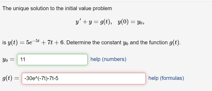 Solved The unique solution to the initial value problem y' + | Chegg.com