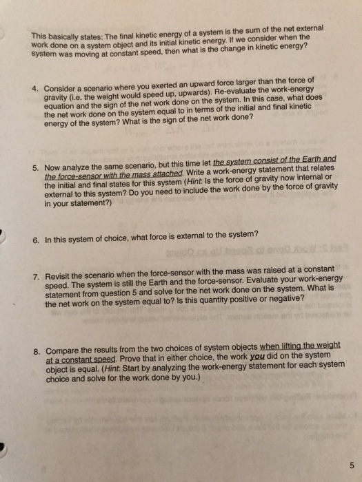Solved This basically states. The final kinetic energy of a | Chegg.com