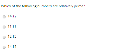 Solved Which of the following numbers are relatively prime? | Chegg.com