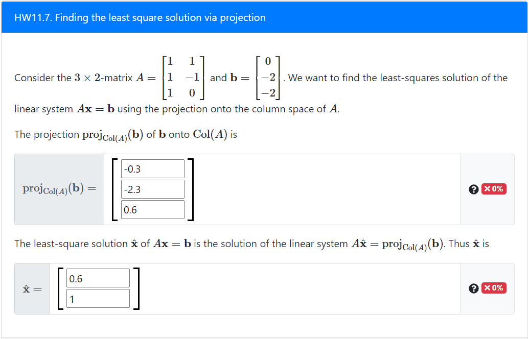 Solved HW11.7. Finding the least square solution via | Chegg.com