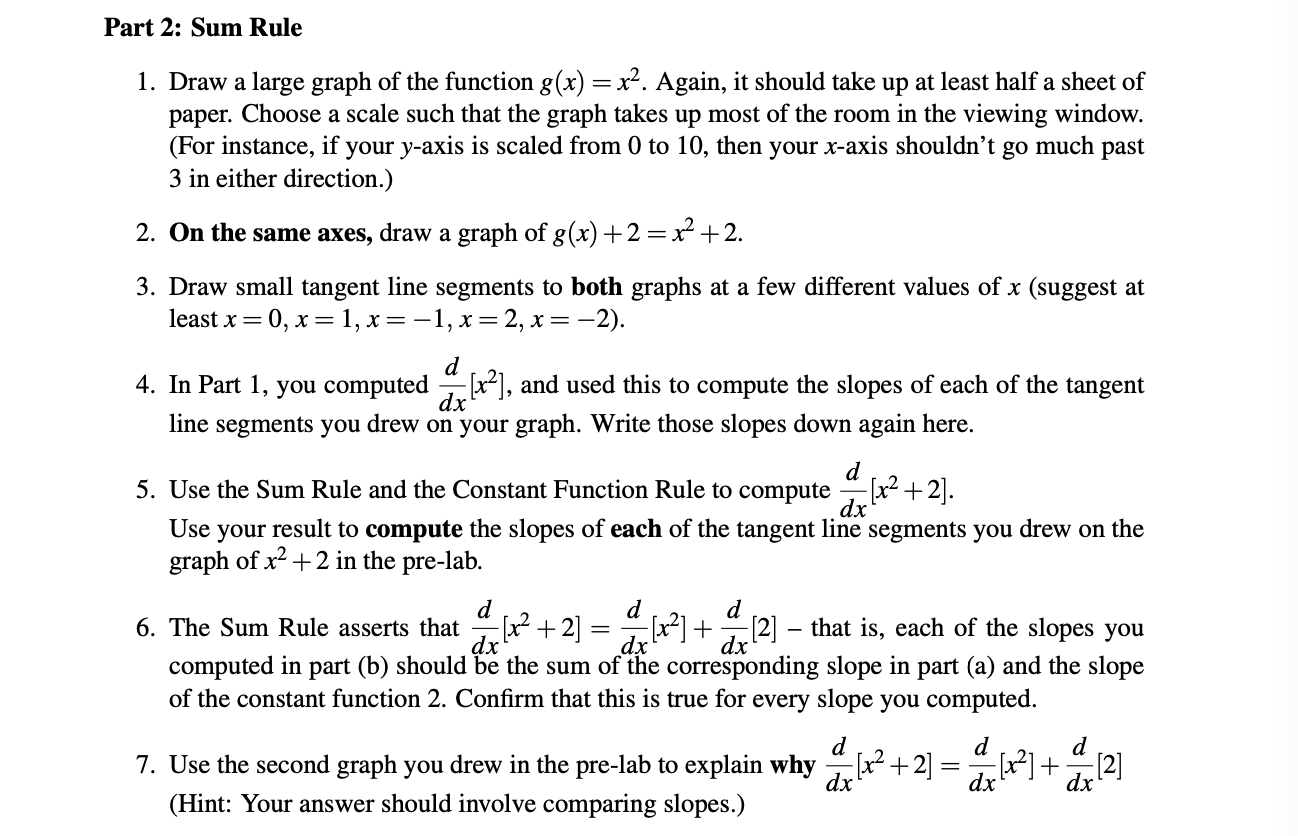 Solved PS#6: Constant Multiple Rule and Sum Rule In class, | Chegg.com