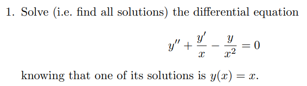 Solved Solve (i.e. find all solutions) the differential | Chegg.com
