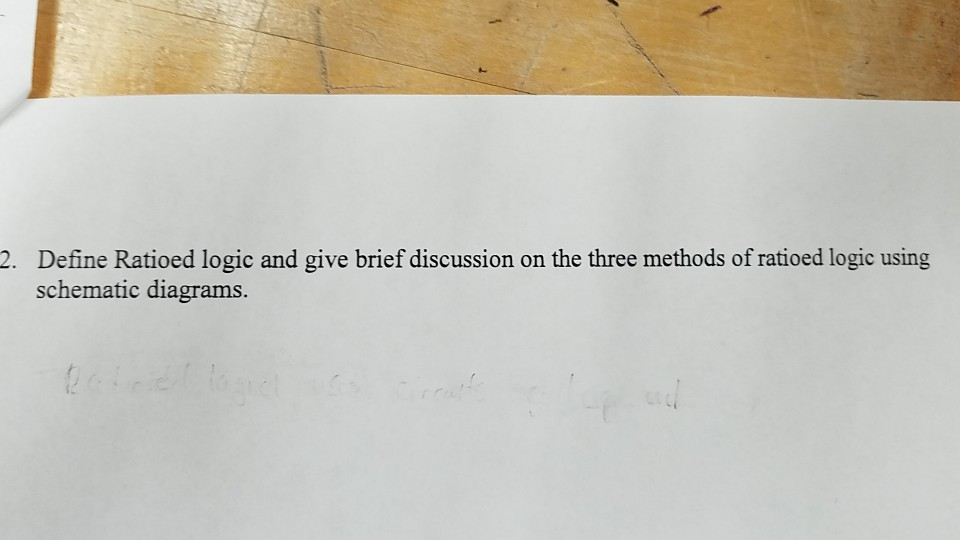 Solved Define Ratioed logic and give brief discussion on the | Chegg.com