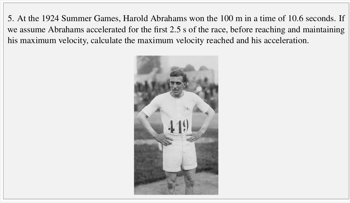 Solved 5. At the 1924 Summer Games, Harold Abrahams won the | Chegg.com