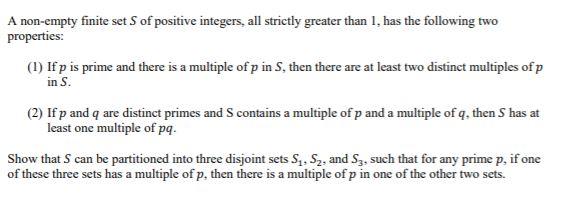 Solved A non-empty finite set 5 of positive integers, all | Chegg.com