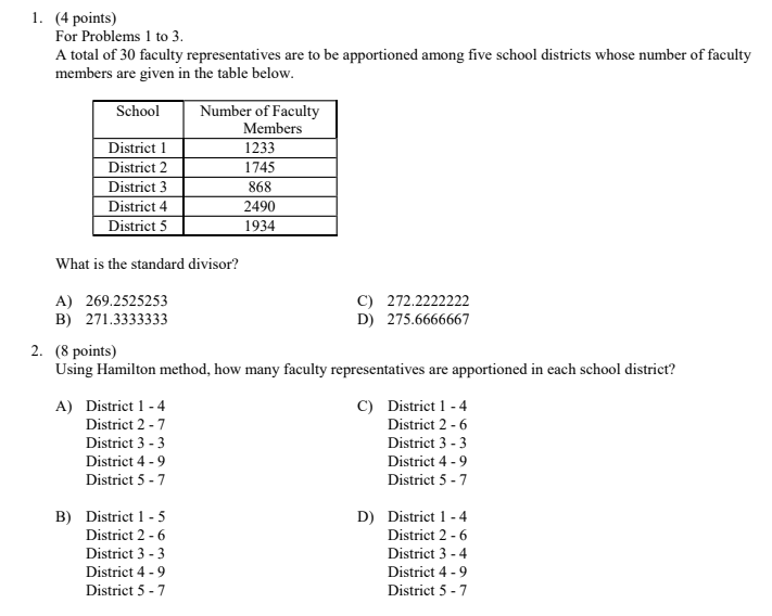 Solved 1. (4 points) For Problems 1 to 3. A total of 30 | Chegg.com