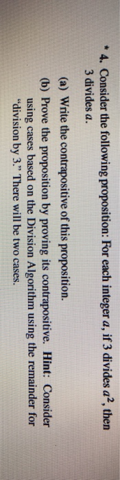 Solved 4. Consider the following proposition: For each | Chegg.com