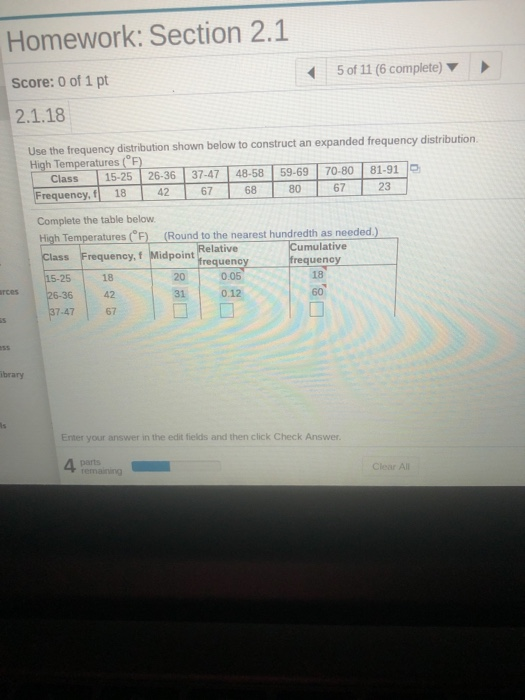 Solved Homework Section 2 1 Score 0 Of 1 Pt 2 1 18 5 Of 11