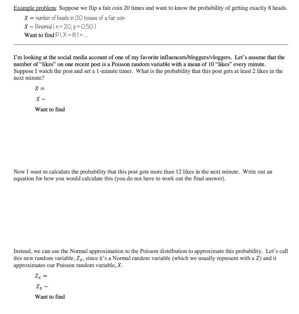 Solved Example problem: Suppose we flip a fair coin 20 times | Chegg.com