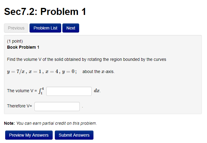 Solved Sec7.2: Problem 1 Previous Problem List Next (1 | Chegg.com