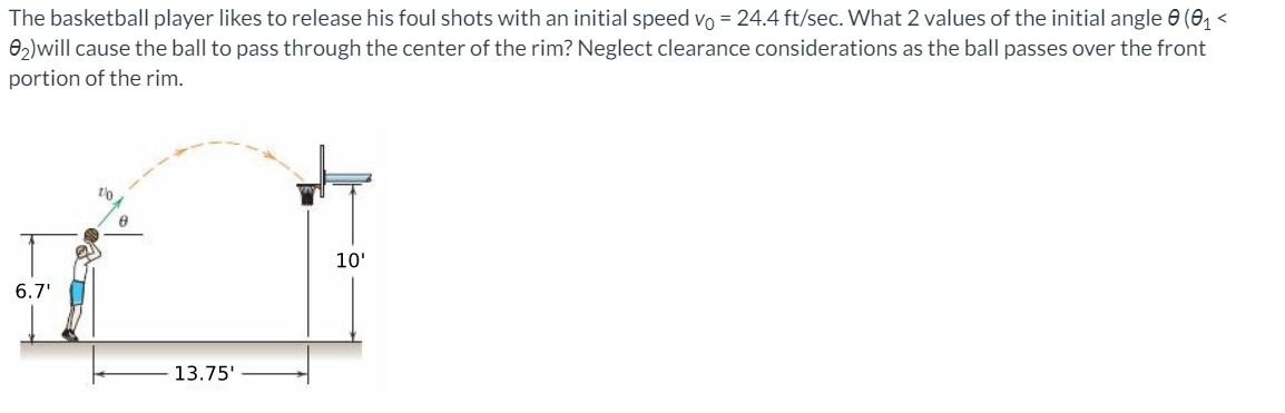 Solved The basketball player likes to release his foul shots | Chegg.com