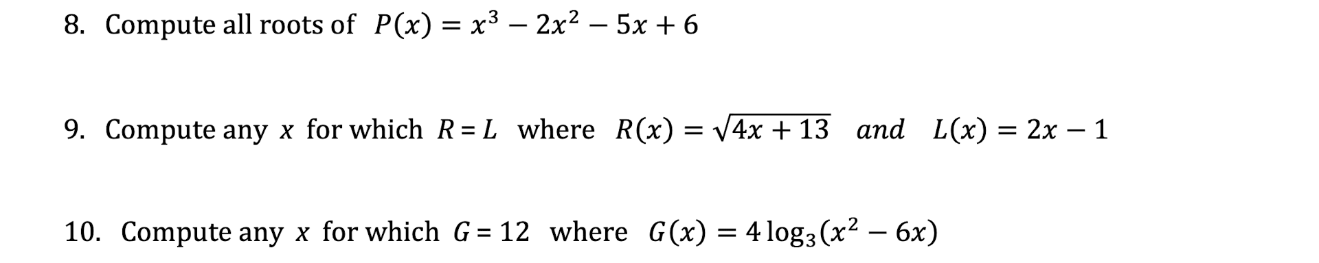 Solved Compute All Roots Of Pxx3−2x2−5x6 Compute Any X 