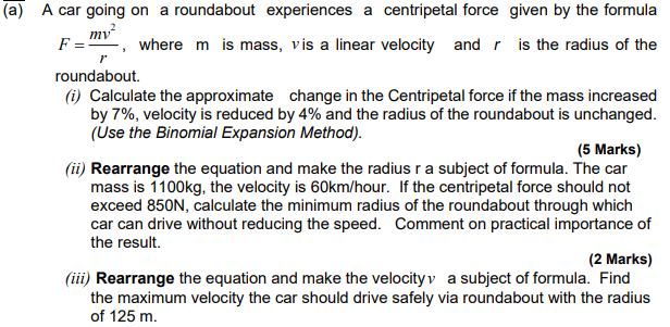 Solved A car going on a roundabout experiences a centripetal | Chegg.com