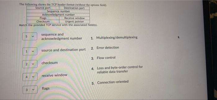 Solved The following shows the TCP header format (without | Chegg.com