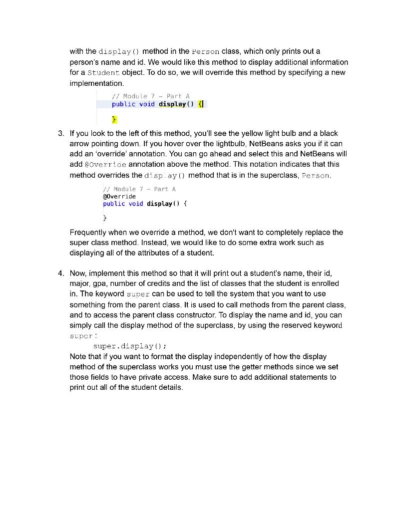 Solved ITSC 1213 - Inheritance Part 2 Introduction The goal | Chegg.com