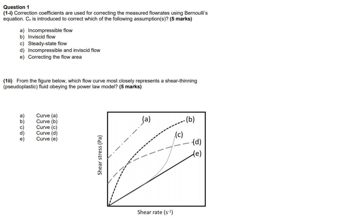 Solved Question 1 (1-i) Correction coefficients are used for | Chegg.com