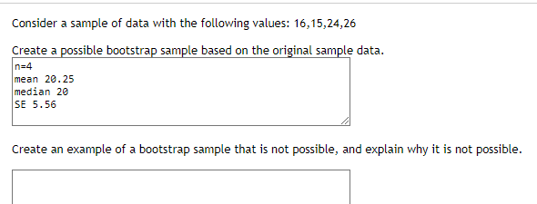 Solved Consider a sample of data with the following values: | Chegg.com
