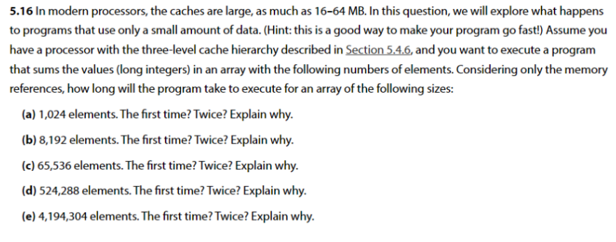 Solved Calculate Program execution time for (a) and (b) for | Chegg.com