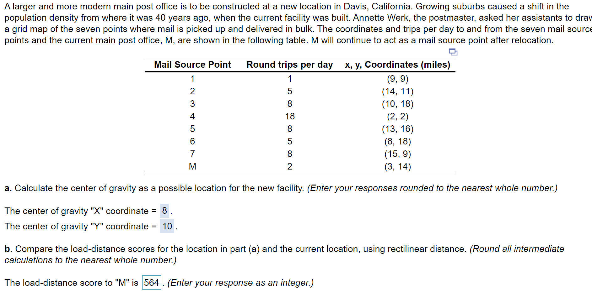 Solved The load-distance score to the center of gravity is | Chegg.com