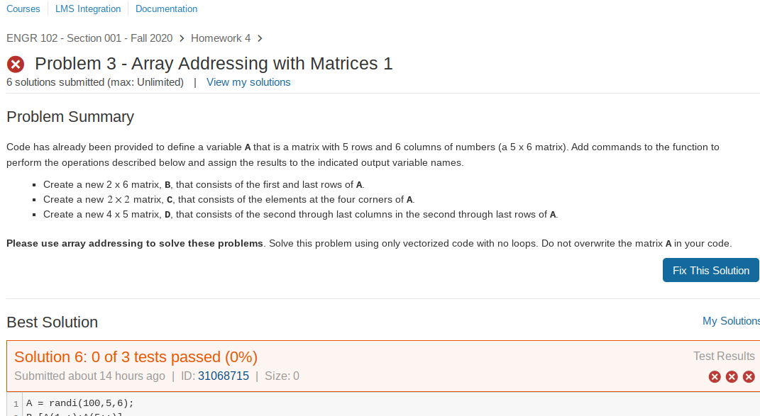 Solved Courses LMS Integration Documentation ENGR 102 - | Chegg.com