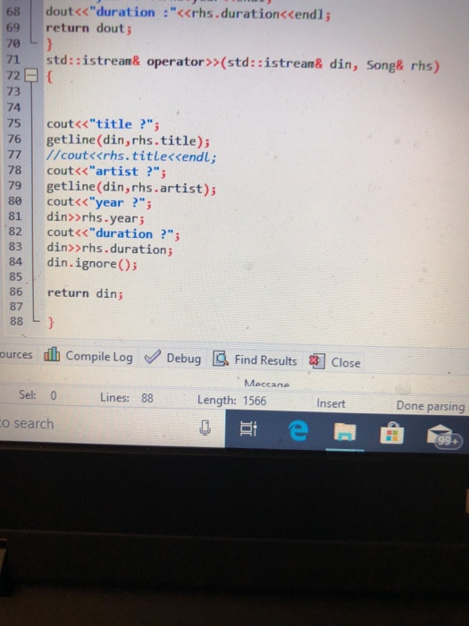 Solved I have 3 class files. Songmain.cpp, song.cpp , and | Chegg.com