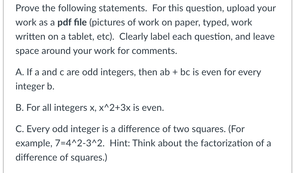 Solved work as a pdf file (pictures of work on paper, typed, | Chegg.com