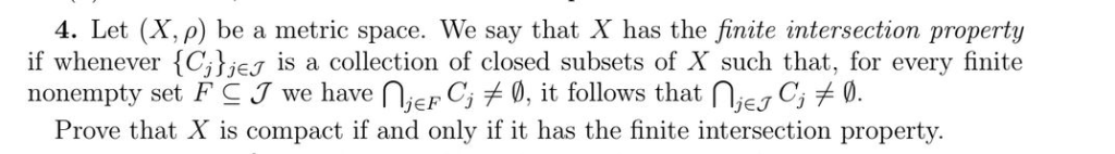 Solved 4. Let (X, p) be a metric space. We say that X has | Chegg.com