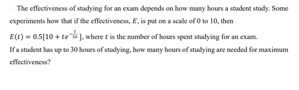 Solved The effectiveness of studying for an exam depends on | Chegg.com