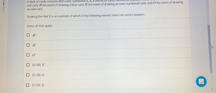 Solved 1,2,3 and BLUE Carus u A deck of cards contains RED | Chegg.com