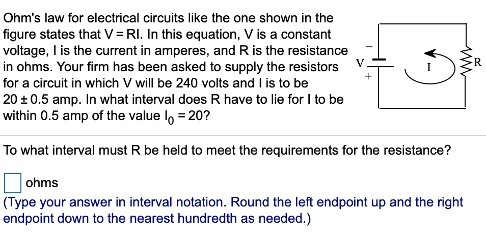 Solved Ohm's law for electrical circuits like the one shown | Chegg.com