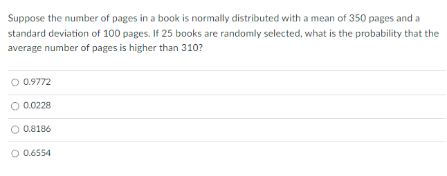 Solved Suppose the number of pages in a book is normally | Chegg.com