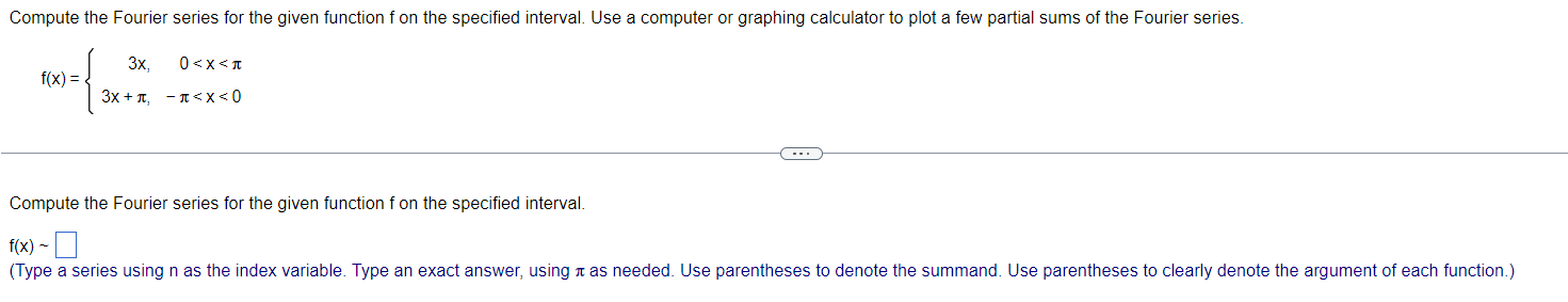 Solved f(x)={3x,3x+π,0 | Chegg.com