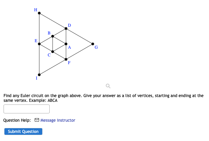 Solved H D B E A G с F Find any Euler circuit on the graph | Chegg.com