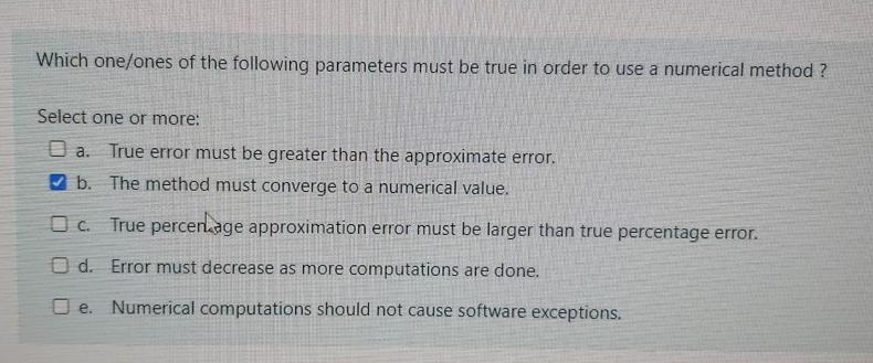 Solved Which one/ones of the following parameters must be | Chegg.com
