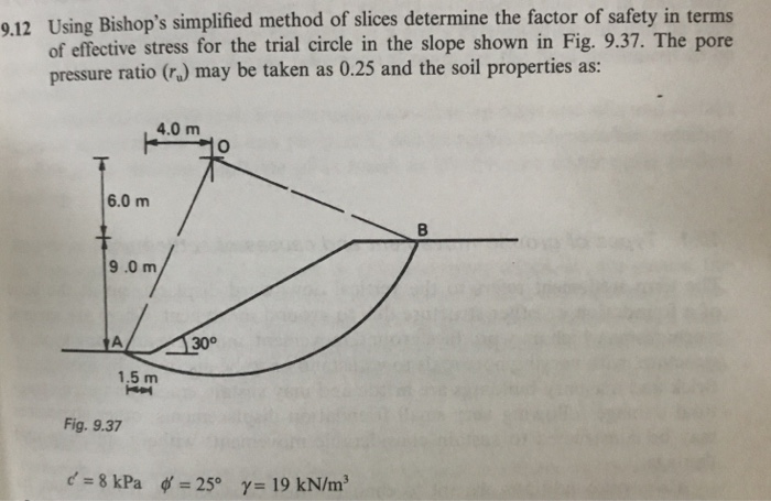 Using Bishop's simplified method of slices determine | Chegg.com