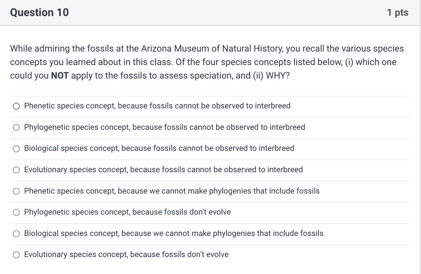 Solved While admiring the fossils at the Arizona Museum of | Chegg.com