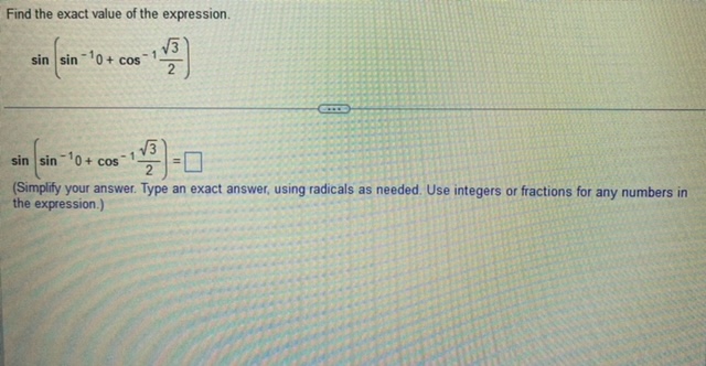 Solved Find the exact value of the | Chegg.com