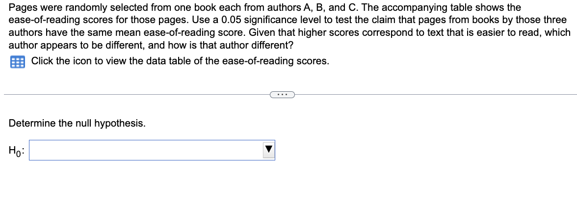 Solved Determine the alternative. determine the test | Chegg.com